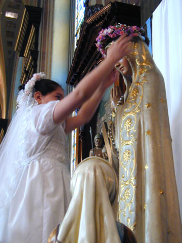 May Crowning - Is this the song of your procession? Bring flow'rs ...