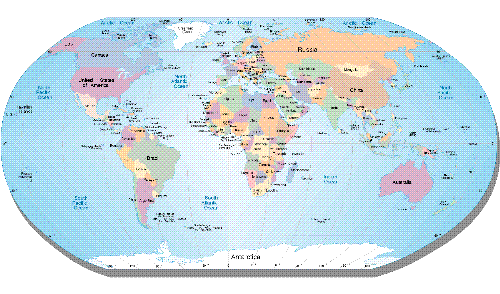Map of the World - Political map of the world showing boundaries of ...