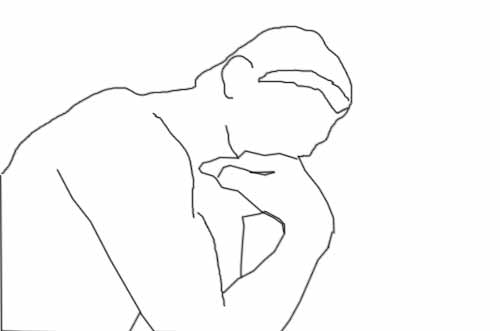 reflecting - A line drawing done by me / myLot