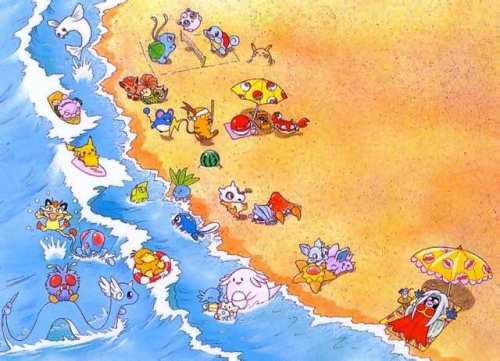 pokemon - a cute picture of Pokemon characters at the beach / myLot